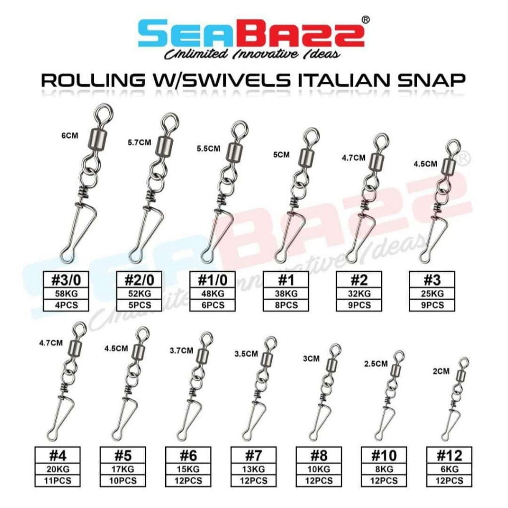 Jual ROLLING W/SWIVEL ITALIAN SNAP SEABAZZ 7789 | Shopee Indonesia