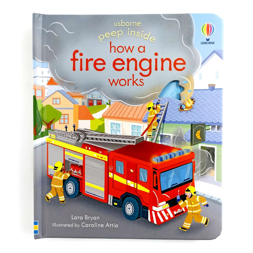 Jual ORIGINAL Usborne Peep Inside How a Fire Engine Works - Leon Books ...