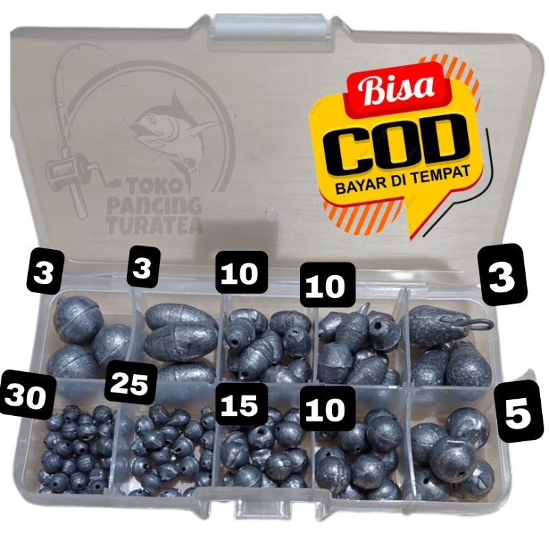 Jual Pemberat/Timah/Bandul Mancing Dasaran isi 100pcs | Shopee Indonesia