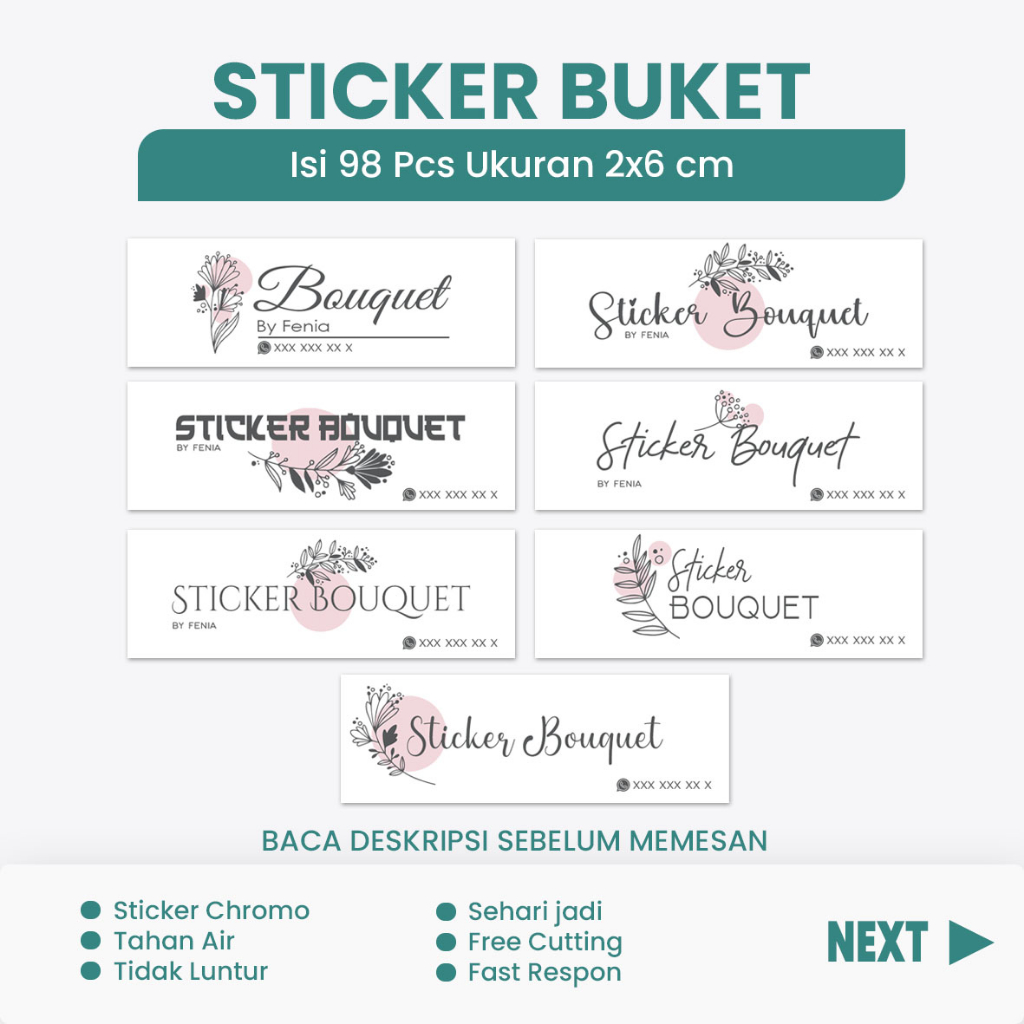 Jual Isi 100 Pcs Stiker Buket Custom - Sticker Bouquet | SB 5 | Shopee ...