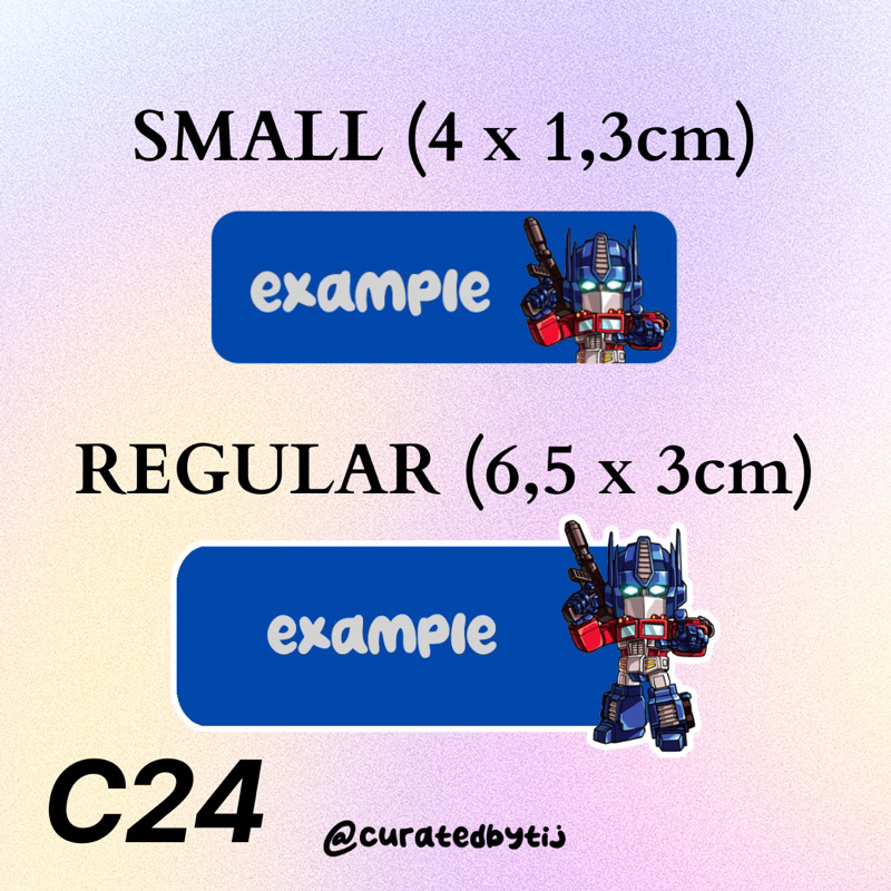 Jual CUSTOM STIKER NAMA WATERPROOF | Label Nama Transformers Mario Bros ...