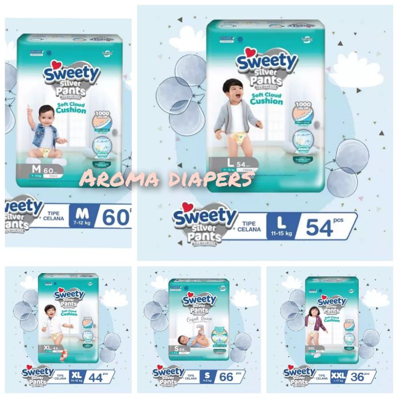 Jual Sweety Silver Pants S66/M60/L54/XL42/XXL32 | Shopee Indonesia