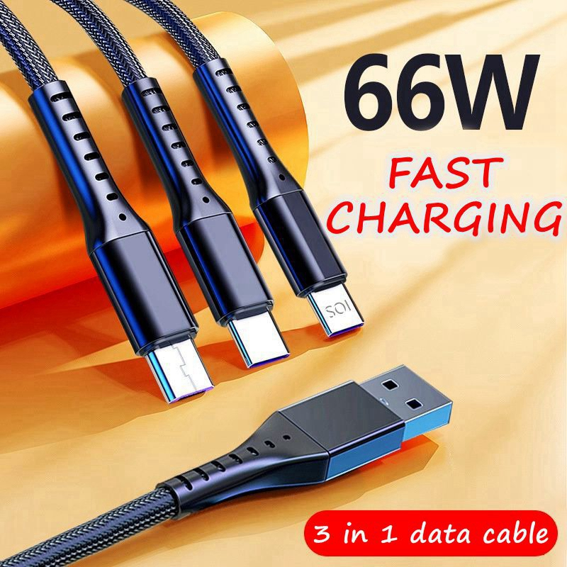Jual 【Ready stok】Kabel Data 3 in 1, Pengisi Daya Cepat, Dukungan 1,2 m ...