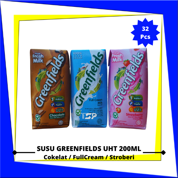 Jual Susu Greenfields UHT Varian Rasa 200ml x 32 pcs (1 Karton ...