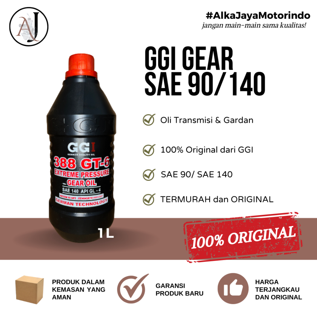 Jual OLI GGI GEAR SAE 90 / SAE 140 1000 ML, OLI TRANSMISI & GARDAN GGI ...