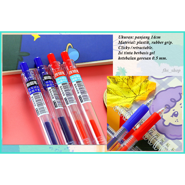 Jual Pulpen Gel Tinta Merah Pulpen gel Tinta Biru Pulpen Aesthetic ...