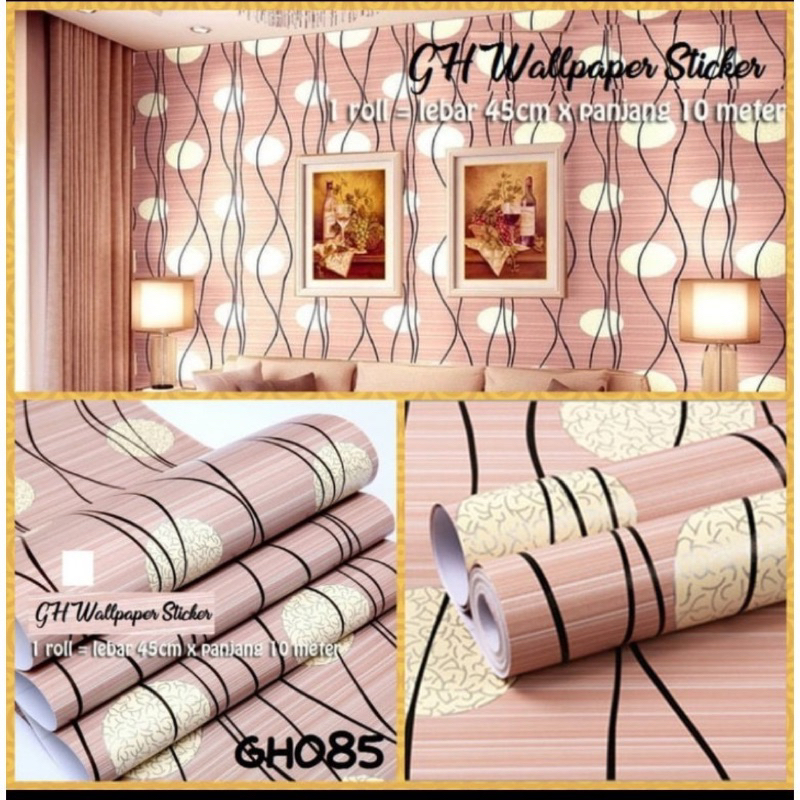 Jual Wallpaper Dinding Stiker Motif Salur Biru / Salur Hijau / bunga shaby/ Motif Batik UKURAN ...
