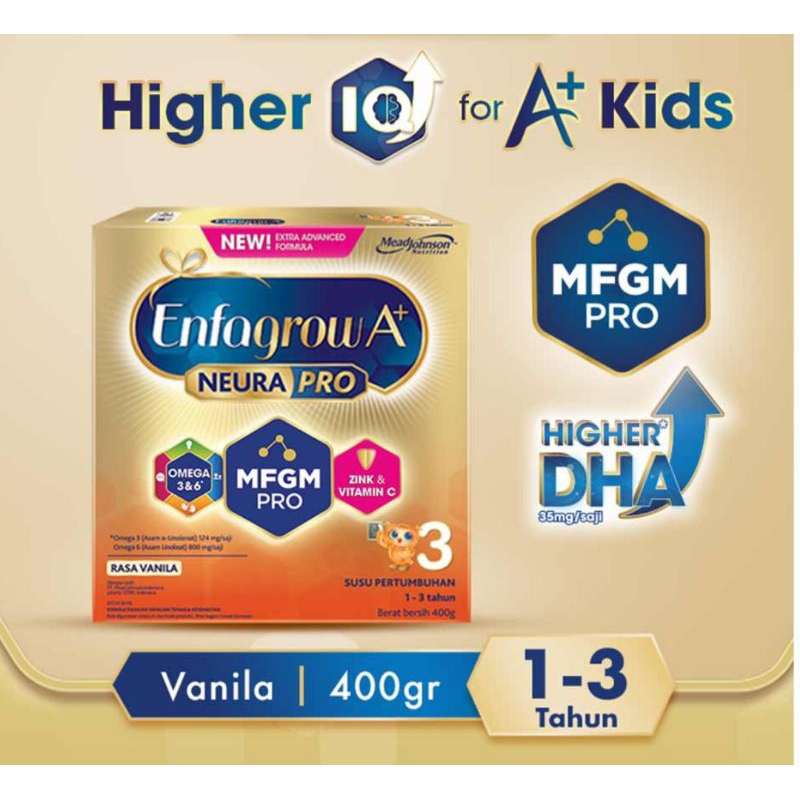 Jual Enfagrow A+ 3 Kids MFGM PRO 400g Vanila / Madu / Original | Shopee Indonesia