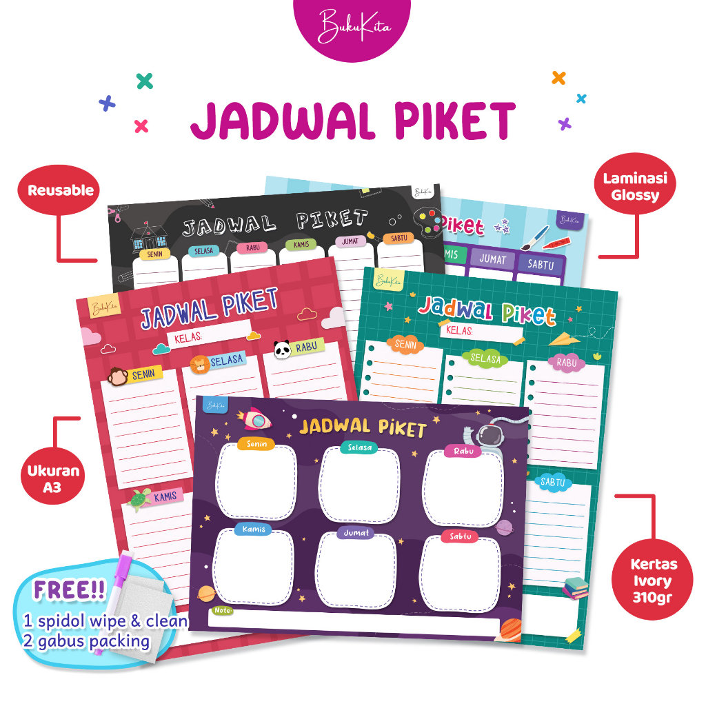 Jual Jadwal Piket Wipe and Clean Poster | Shopee Indonesia