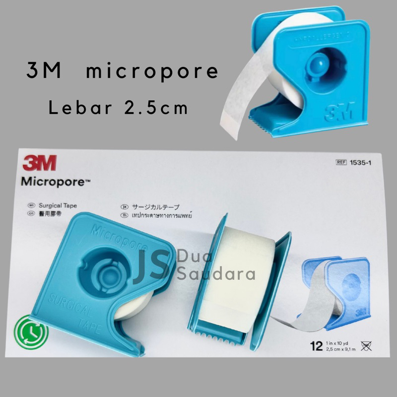 Jual surgical tape Micropore 1 inch / 2,5cm Plester Putih Pembalut Luka ...