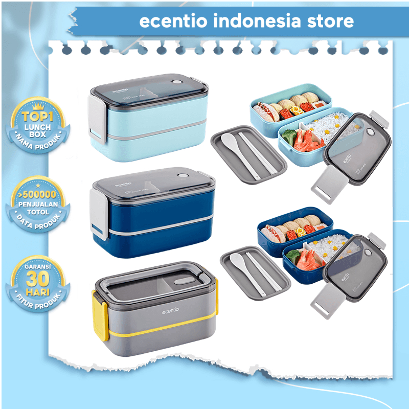 Jual 【1.0 Anti Tumpah】ecentio Lunch Box Double/Single Layer kotak Makan ... Jual 【1.0 Anti Tumpah】ecentio Lunch Box Double/Single Layer kotak Makan ...