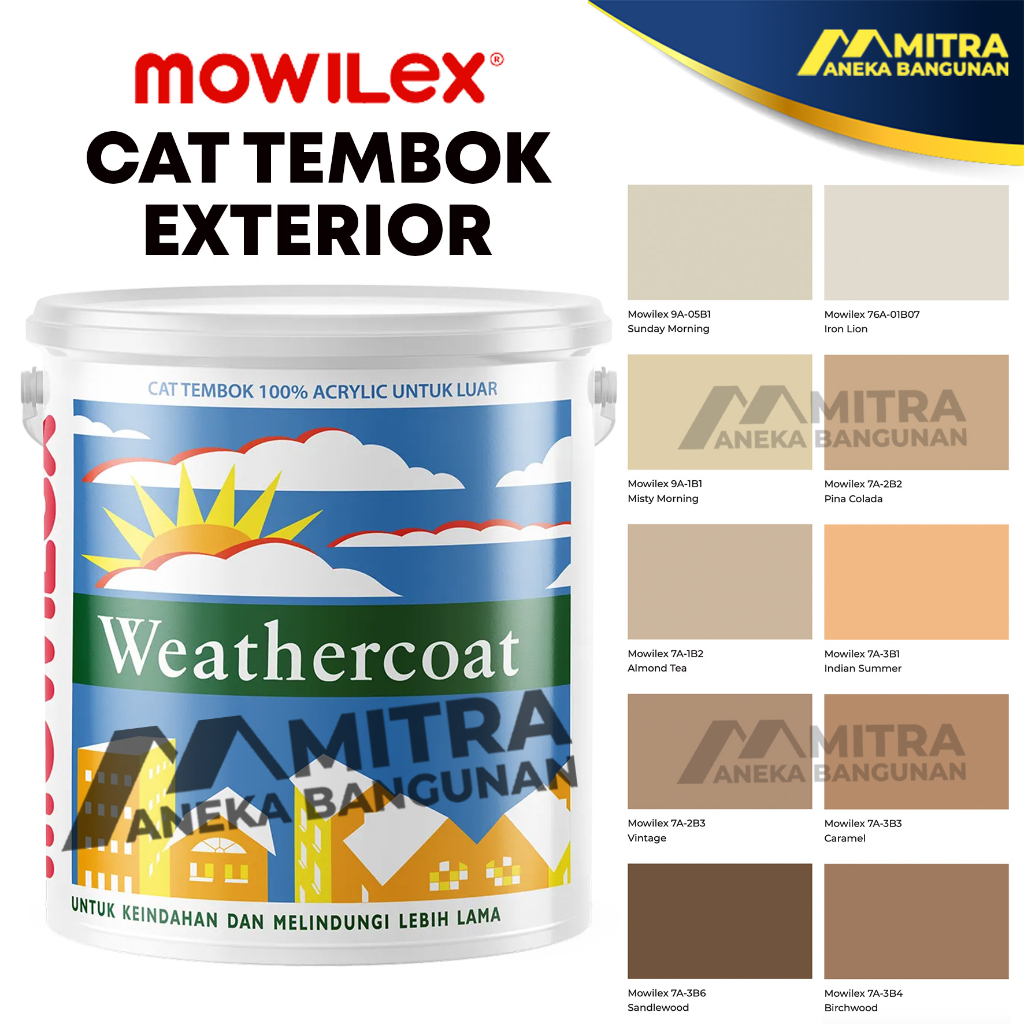 Jual Cat Tembok Eksterior Mowilex Weathercoat 2 5 Liter Cream Beige