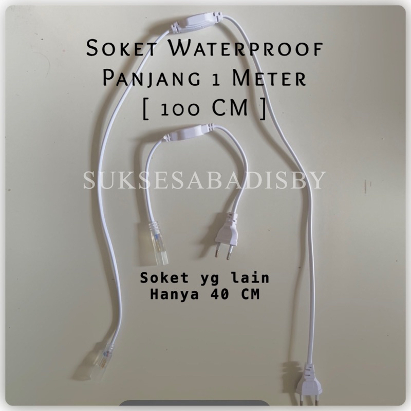 Jual ADAPTOR SOKET LED NEON FLEX SELANG 220V / COLOKAN LAMPU NEON FLEX ...