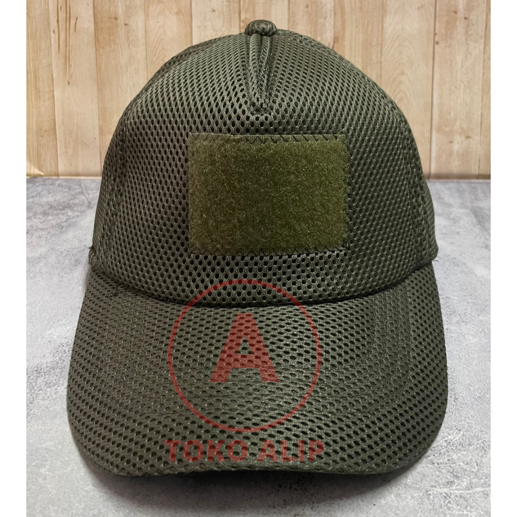 Jual Topi Jaring Hijau TNI Velcro - Topi Velcro - Topi Jaring - Topi ...