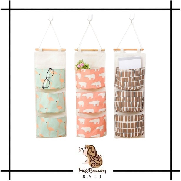 Jual Rak Gantung Estetik / Pouch Gantung 3 Sekat Aestetik / Pouch ...