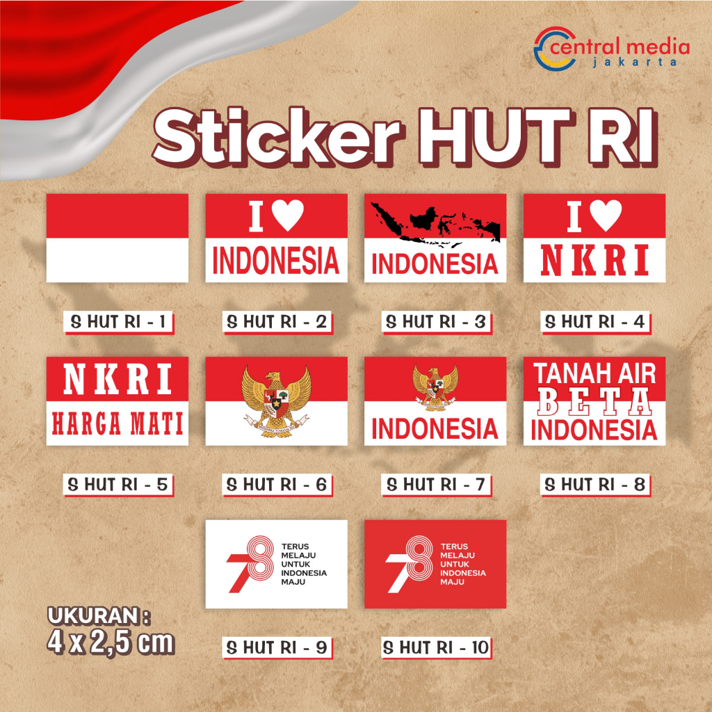 Jual Sticker Bendera Merah Putih HUT RI Stiker PIpi 17 Agustus ...