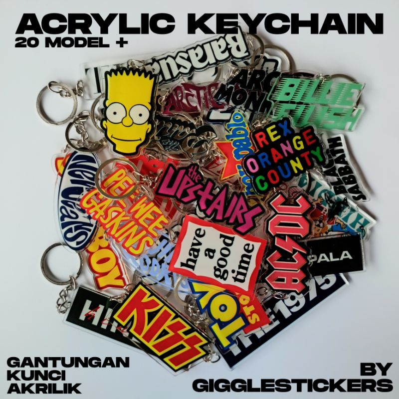 Jual Acrylic Keychain Brand Logo & Band / Gantungan Kunci Akrilik ...
