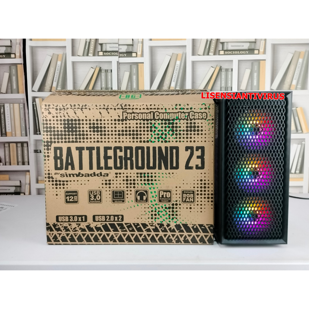 Jual Casing Simbadda Battleground 23 BG23 Tempered Glass With 3 RGB Fan ...