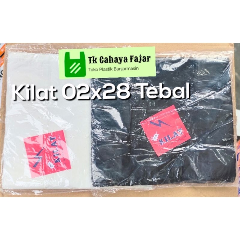 Jual Plastik Kresek 5kg Kilat 02x28cm Putih Susu / Hitam @50 Lembar ...