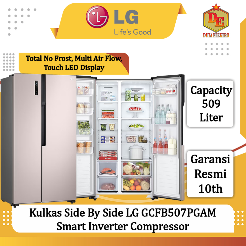 Jual Kulkas Side By Side LG GCFB 507 PGAM Smart Inverter Compressor | Shopee Indonesia
