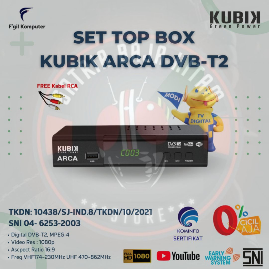 Jual STB SET TOB BOX Kubik Arca DVB-T2 Set Top Box Receiver TV Digital ...