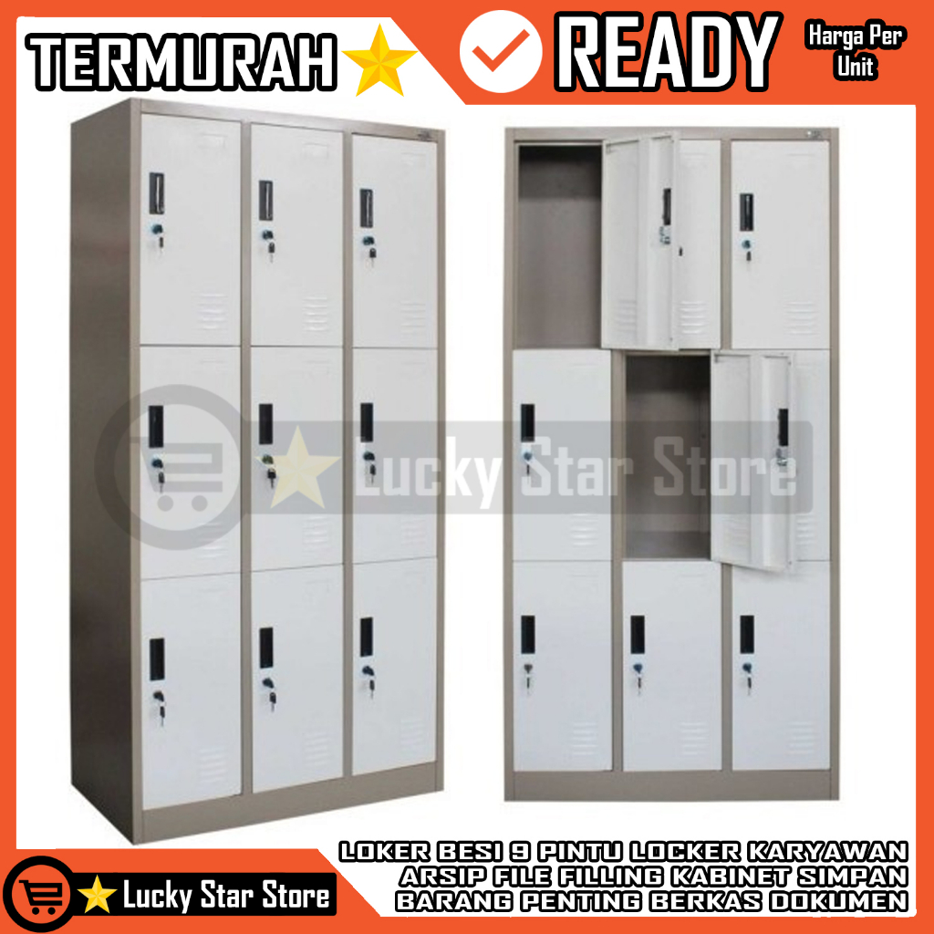 Jual [Instan] LOKER BESI LOCKER KABINET 9 PINTU FILLING CABINET FILING HS L9 HSL9 FILE ARSIP ...