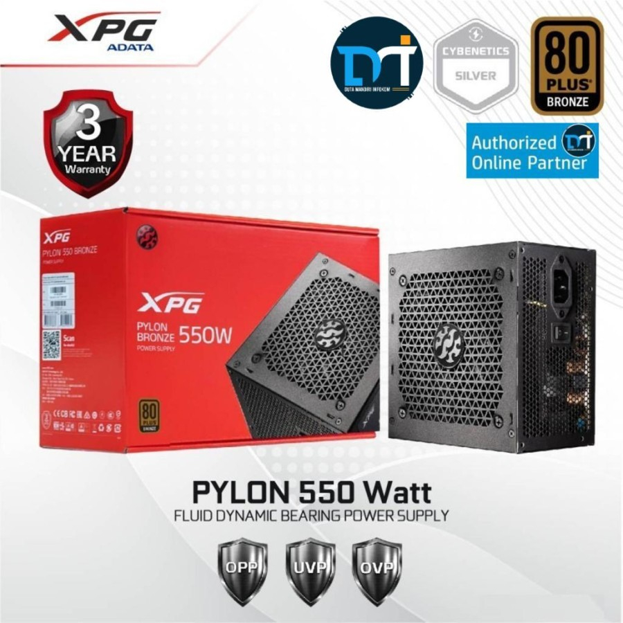 Jual Adata XPG PYLON 550W - 80+ Plus Bronze Flat Cable PSU - 550Watt | Shopee Indonesia