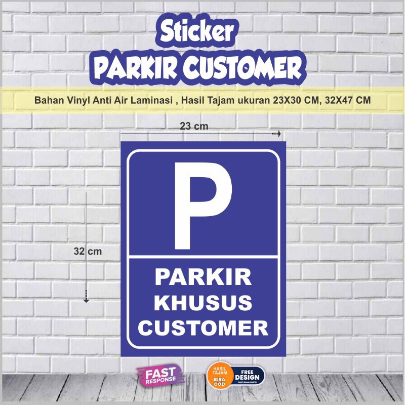 Jual Stiker Parkir Khusus customer 20x30cm | Shopee Indonesia