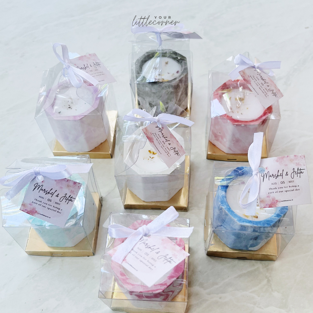 Jual Souvenir Lilin Aromaterapi Pot Octagon Packaging Mika | Shopee ...