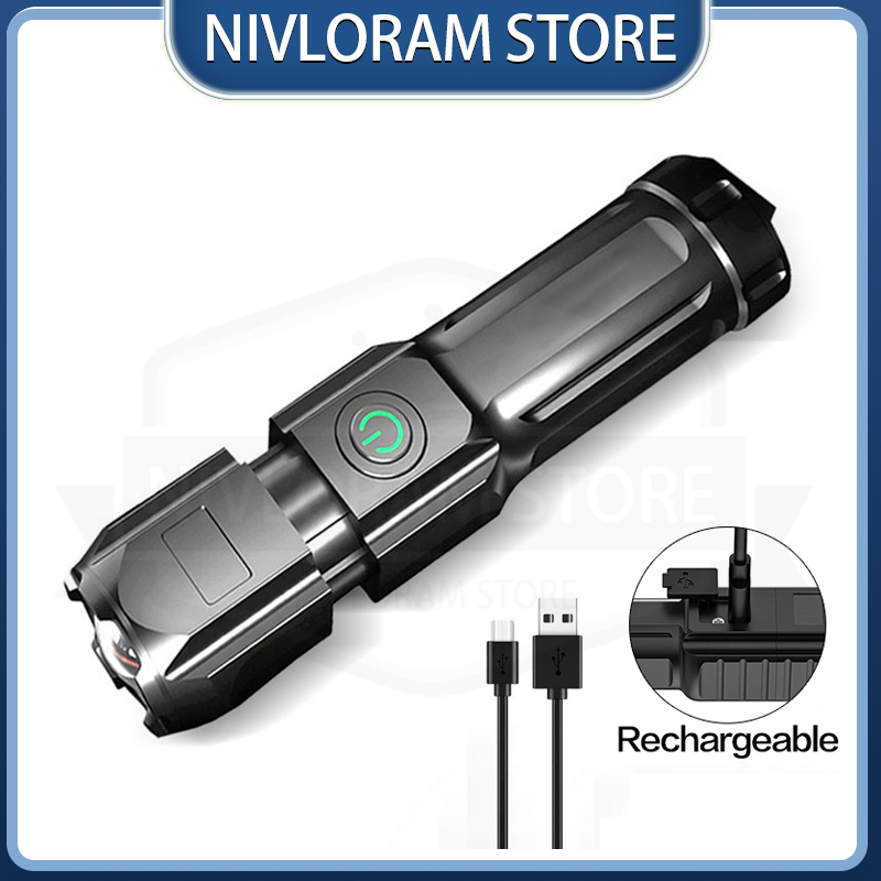 Jual Senter Led Zoom Daya Tinggi Usb Charge 36w Cob Flasslight / Senter ...