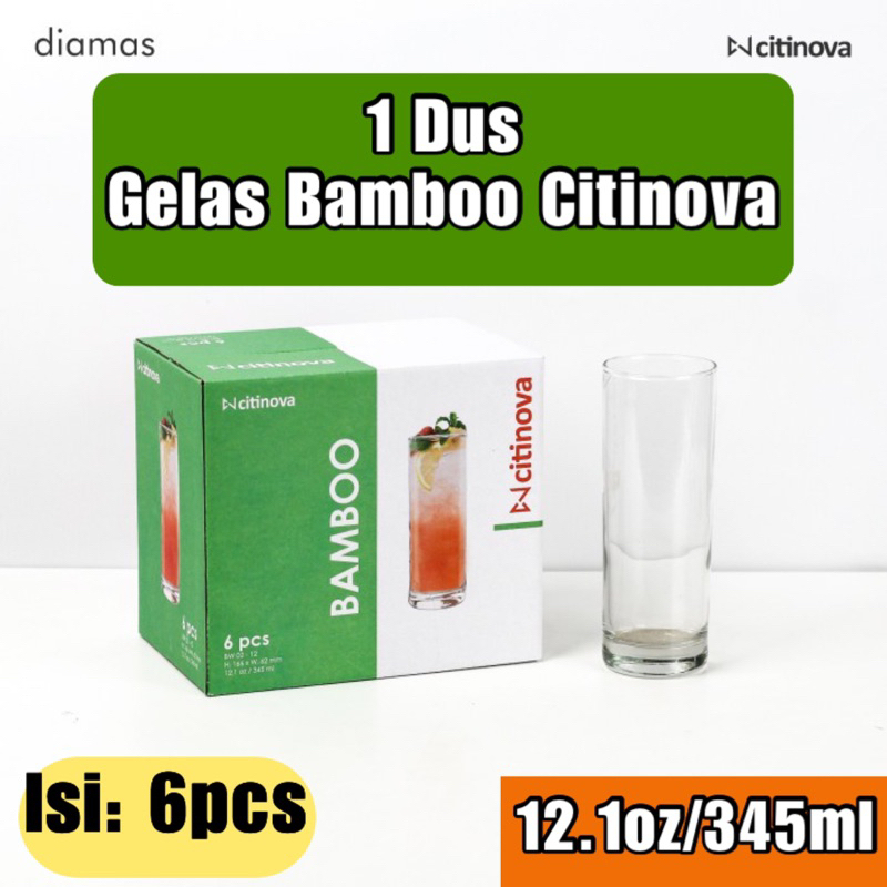 Jual Gelas Bamboo Citinova Dus isi 6pcs Gelas Set Tinggi | Shopee Indonesia