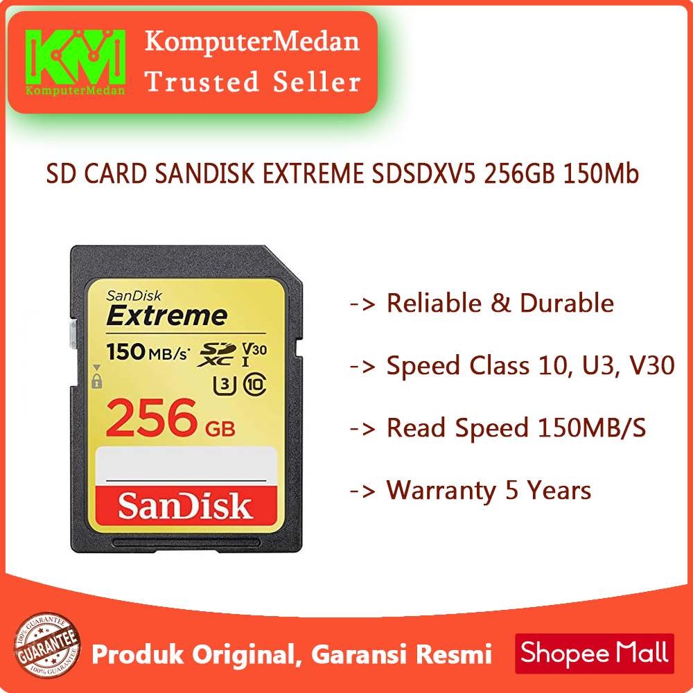 Jual SD CARD SANDISK EXTREME SDSDXV5 256GB 150Mb | Shopee Indonesia