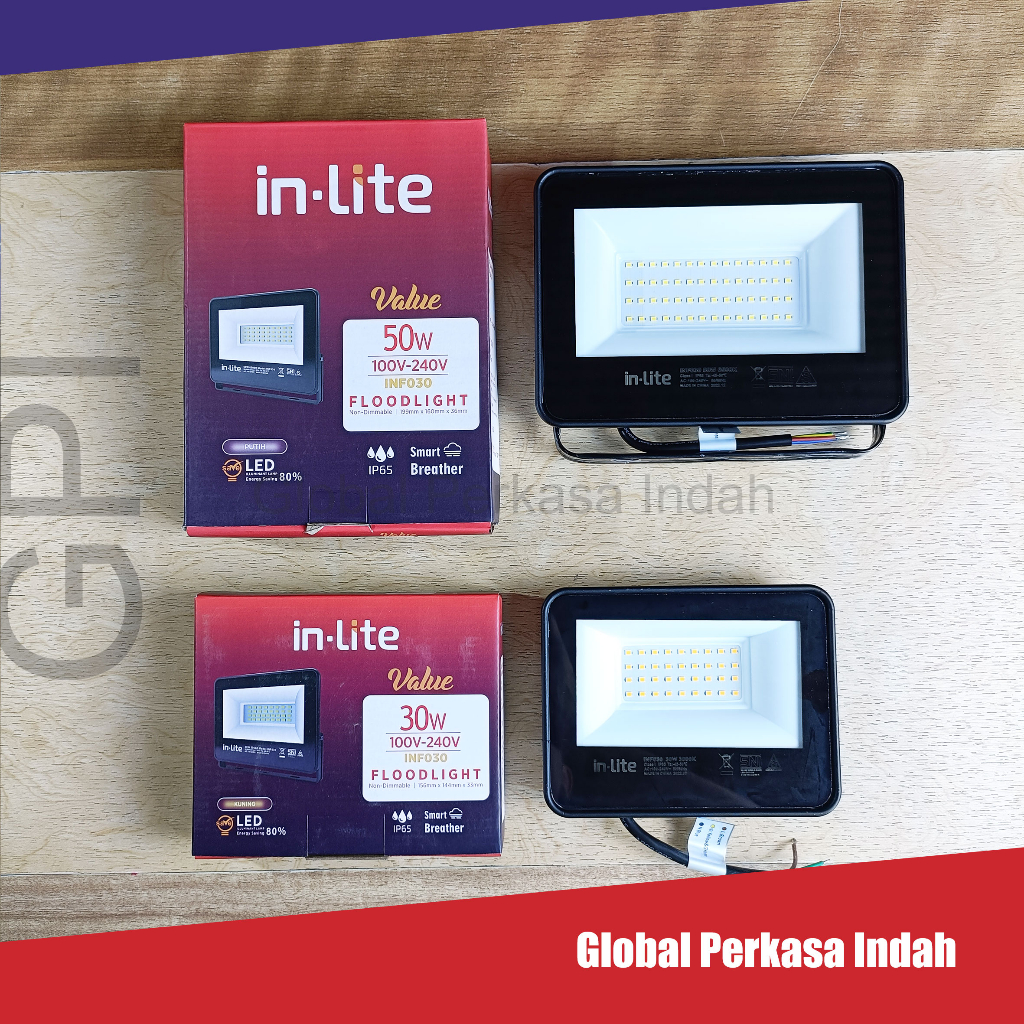 Jual INLITE LAMPU SOROT FLOOD LIGHT LED 50W INF030 PUTIH KUNING | Shopee Indonesia
