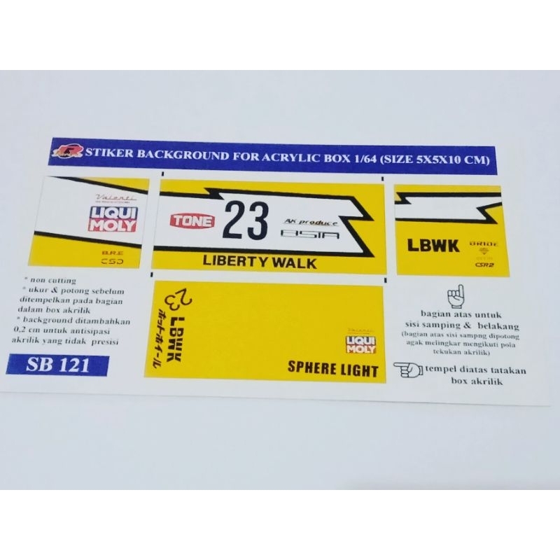 Jual Stiker Background Kotak Akrilik 1/64 SB121 Sphere LBWK Kuning ...