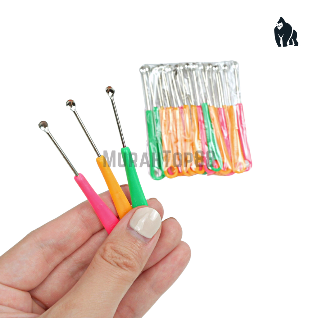 Jual Korek Kuping Besi Gagang Plastik Warna Warni / Earpick Mini ...