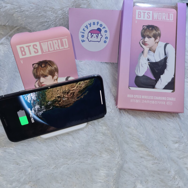 Jual BTS World High Speed Wireless charger phone ios android Charging ...