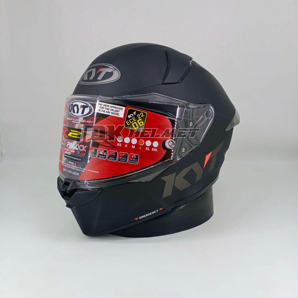 Jual Helm Full Face KYT R2R Solid Plain Black Matt Classic Black Hitam ...