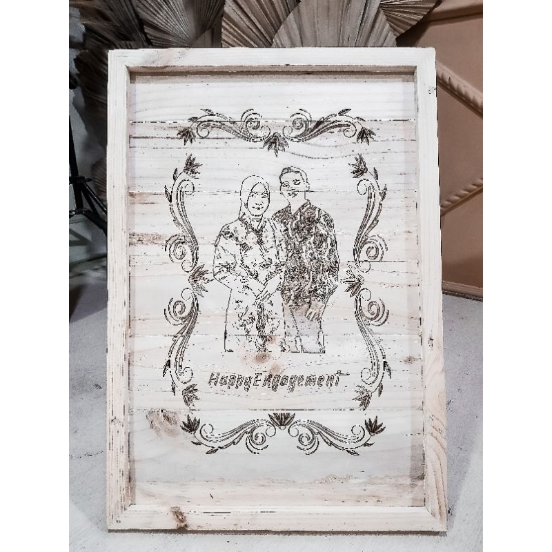 Jual Custom Graffir Sketsa dengan Laser media figura kayu jati belanda ...