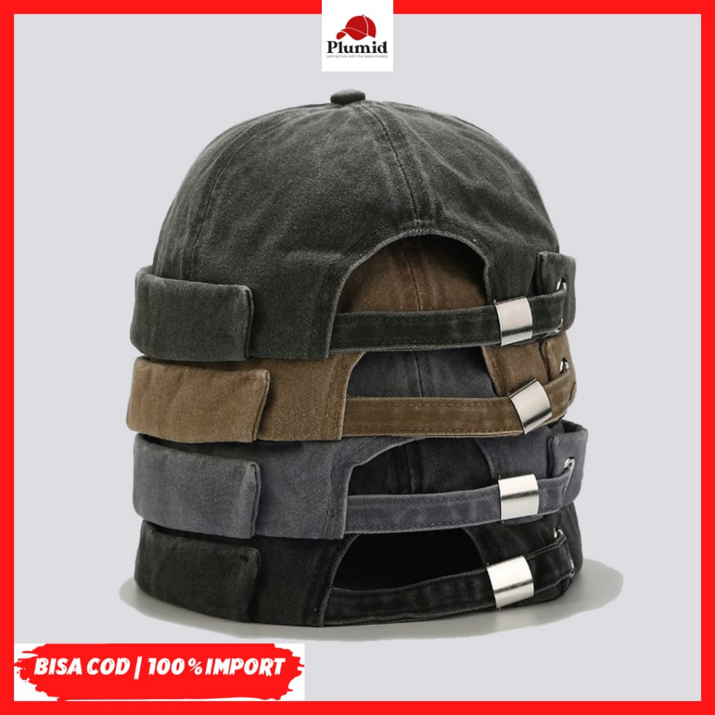 Jual PLUMID - Miki hat jeans premium topi peci motif jeans wash premium ...