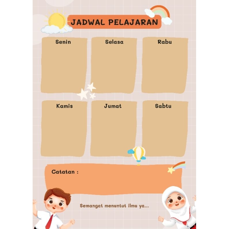 Jual STICKER JADWAL PELAJARAN A6 | Shopee Indonesia