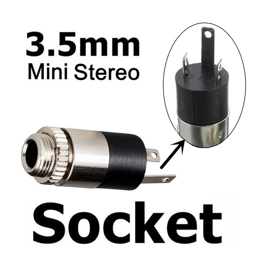 Jual Socket Mini Stereo 3.5mm Bulat Connector Soket Female Mount Jack ...