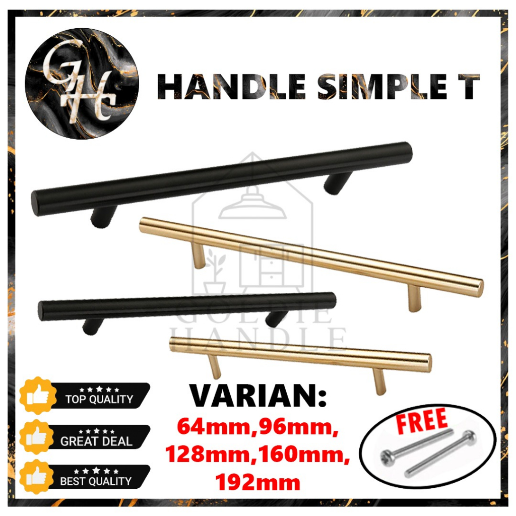 Jual Handle lemari Hitam Black Gold Tarikan Laci Modern Gagang Pintu ...
