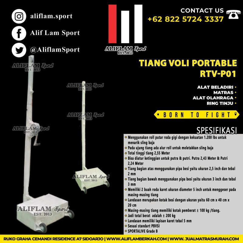 Jual Tiang Voli Portable RTV-P01 Tiang Bola Voli Portabel Volley Ball ...
