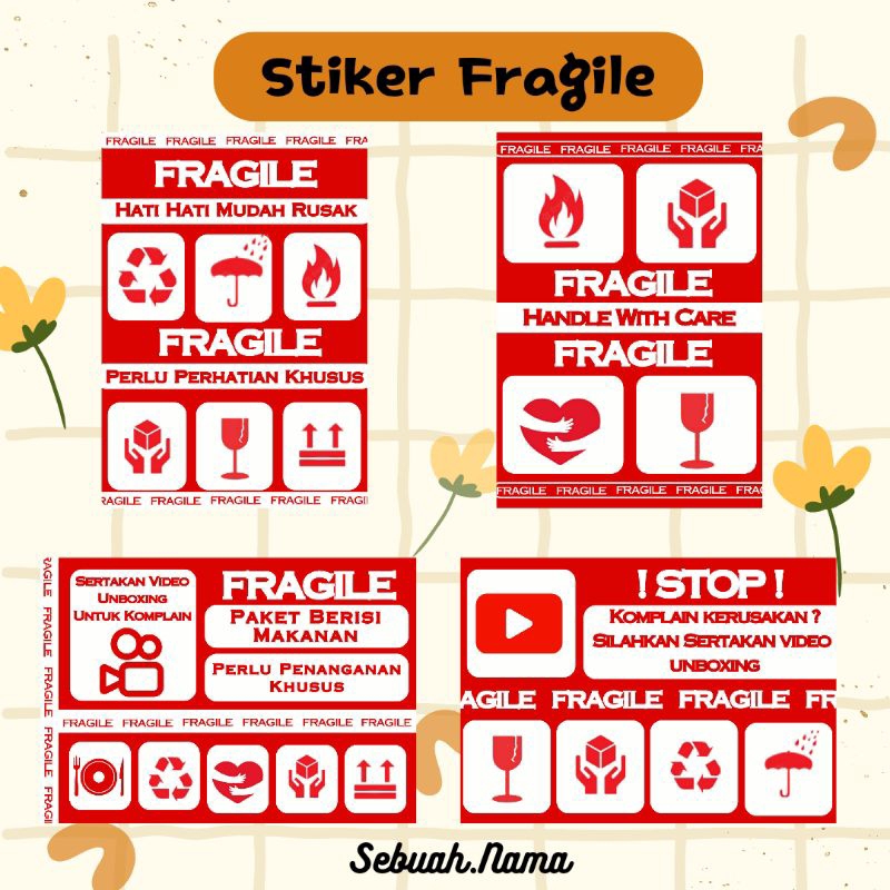 Jual Stiker FRAGILE | Stiker label FRAGILE Paket Hemat 50 pcs | Shopee ...