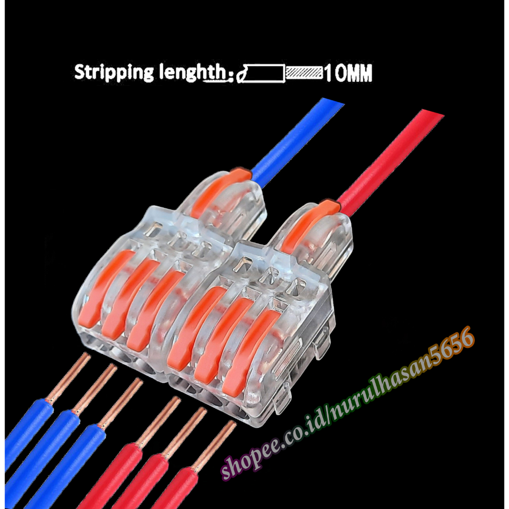 Jual quick wiring terminal block spring level spl 62 penggabung kabel ...