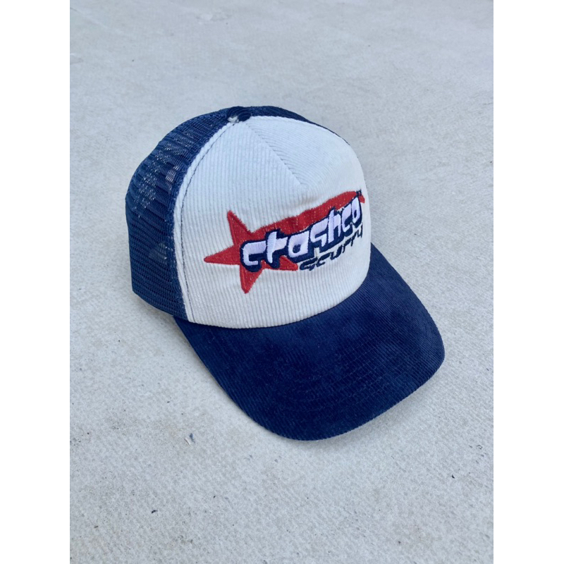 Jual TRUCKER HAT CORDUROY NAVY BLUE Y2K CRASHCO | Shopee Indonesia