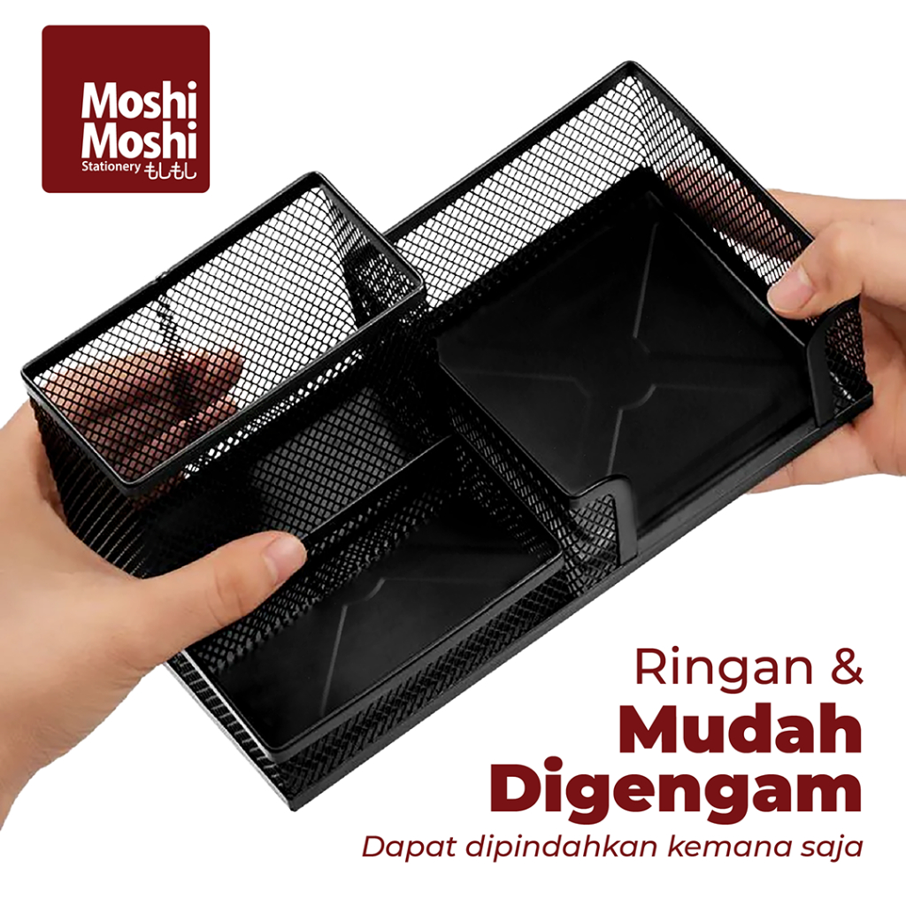 Jual Memo Holder Desk Set Tempat Pena Tulis Meja Kantor Jaring Besi 3 ...