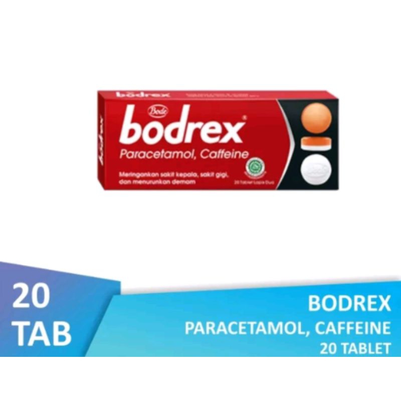 Jual BODREX PARACETAMOL CAFFEINE 1 BOX ISI 20 TABLET OBAT DEMAM DAN ...