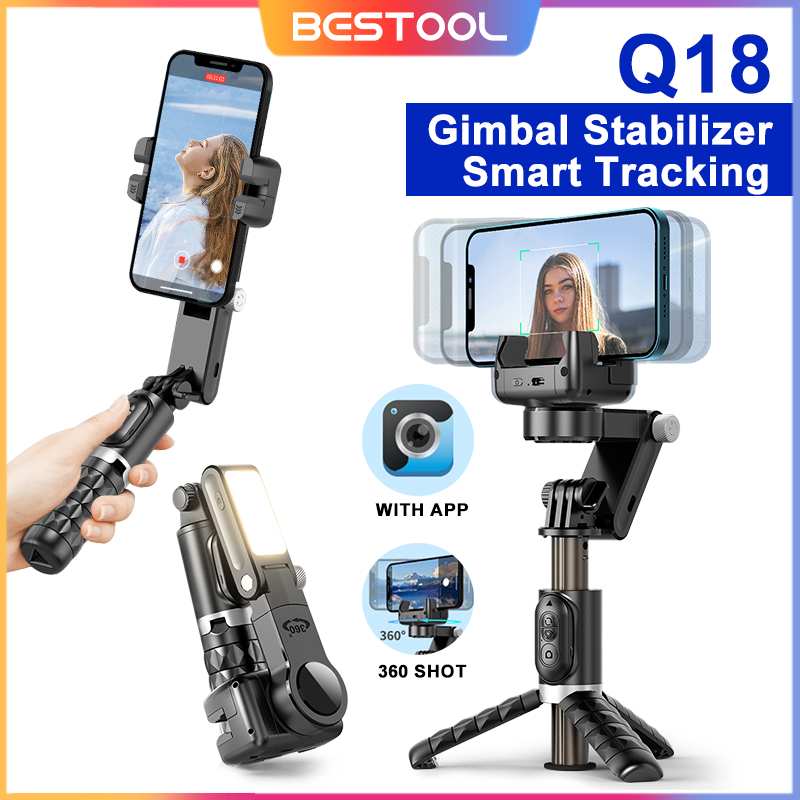 Jual BESTOOL Q18 Gimbal Stabilizer Handphone Gimbal Hp Stabilizer Tongsis Hp Bluetooth Tripod ...