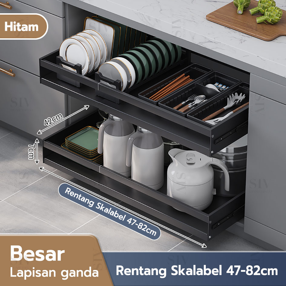 Jual SIV Rak Piring Tarik Rak Laci Piring Rak Piring Untuk Kabinet Rak ...